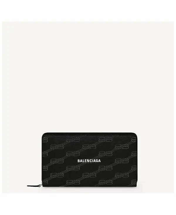 Balenciaga Signature Continental Wallet Bb Monogram Coated Canvas