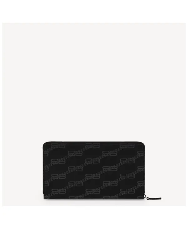 Balenciaga Signature Continental Wallet Bb Monogram Coated Canvas