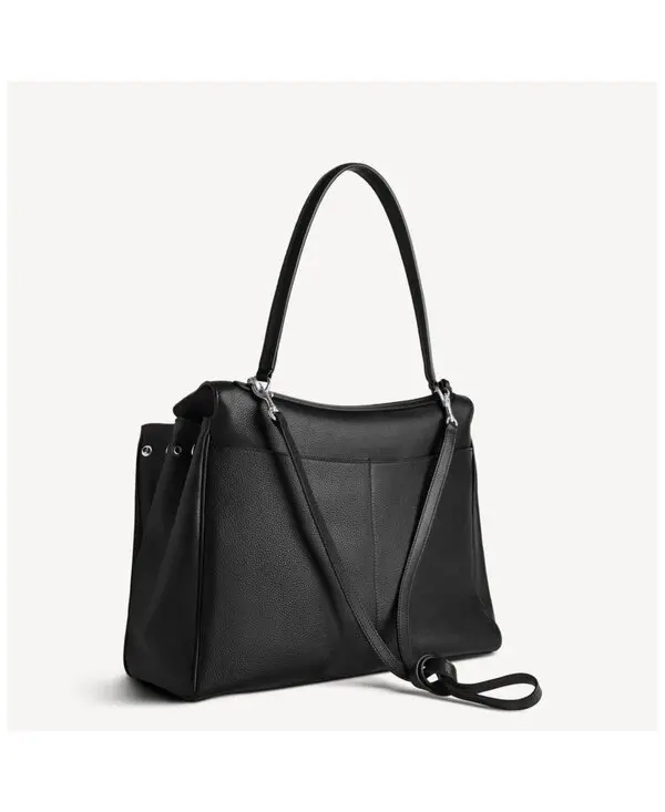 Balenciaga Rodeo Large Grained Calfskin Handbag - Black