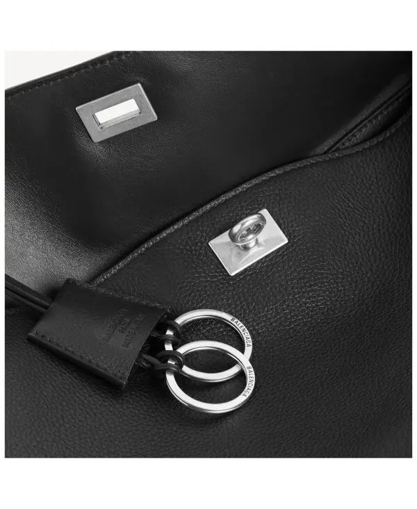 Balenciaga Rodeo Large Grained Calfskin Handbag - Black