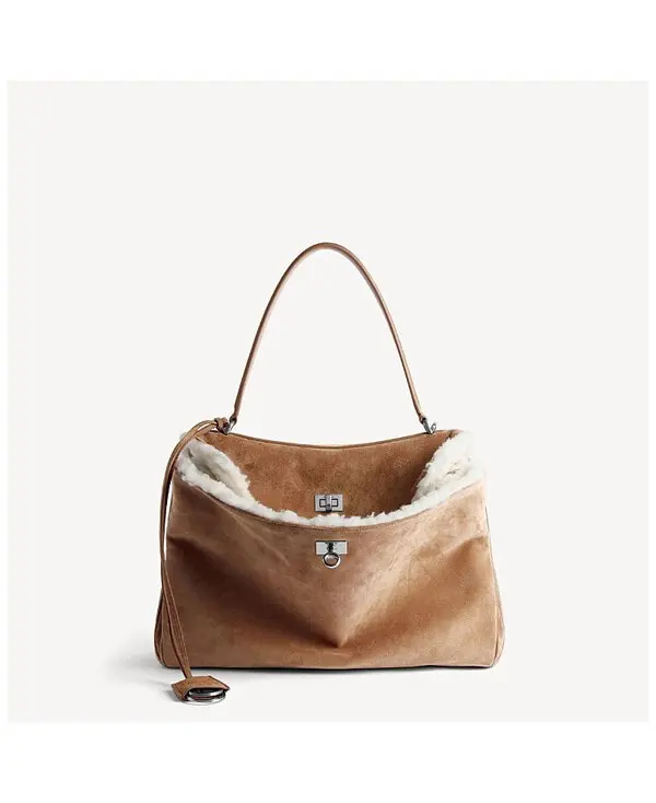 Balenciaga Rodeo Handbag Medium - Noce/white