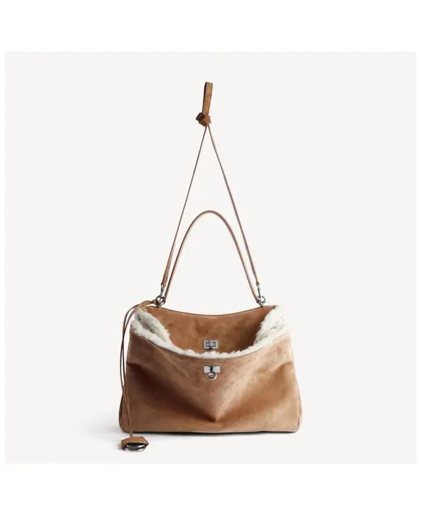 Balenciaga Rodeo Handbag Medium - Noce/white