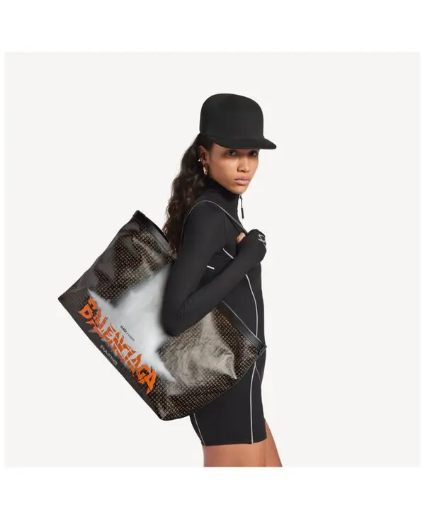 Balenciaga Large Tote Bag - Black/orange