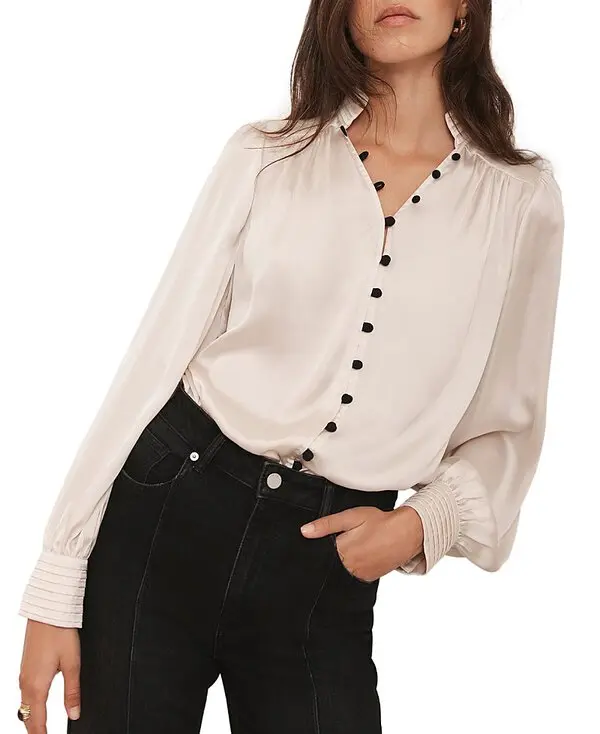 Mint Velvet Contrast Satin Blouse