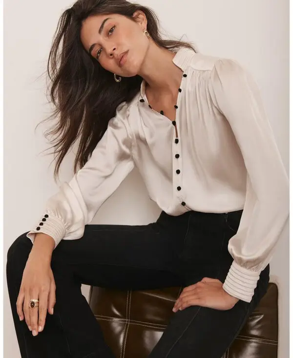 Mint Velvet Contrast Satin Blouse