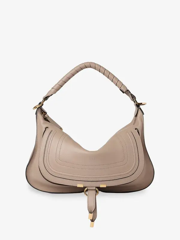 Chloé Marcie Small Leather Shoulder Bag - Beige