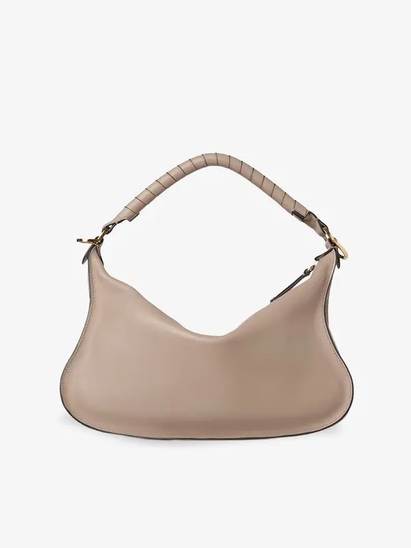 Chloé Marcie Small Leather Shoulder Bag - Beige