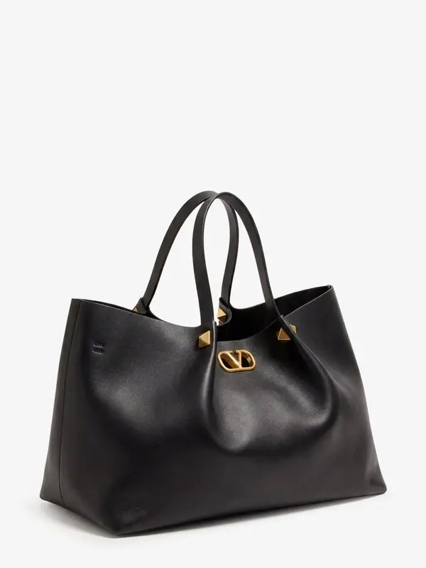 Valentino Garavani Large Vlogo Signature Leather Tote Bag