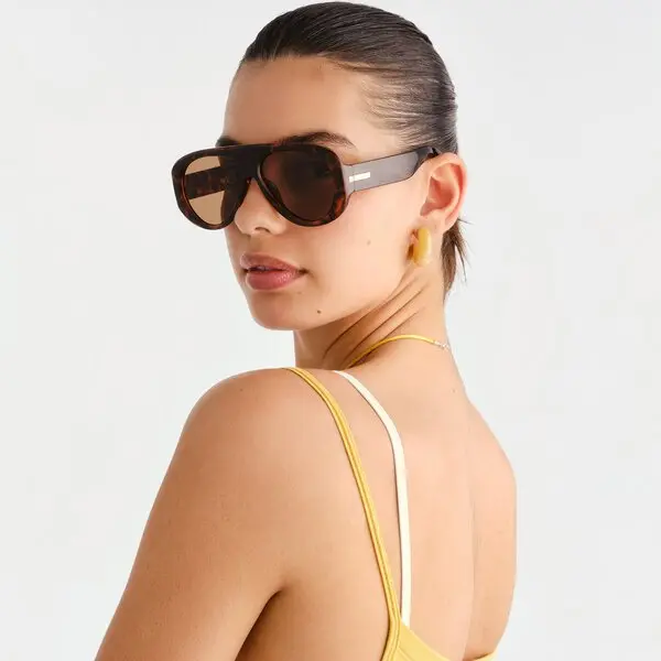 Le Specs Dream Boat Aviator Sunglasses - Tort/brown