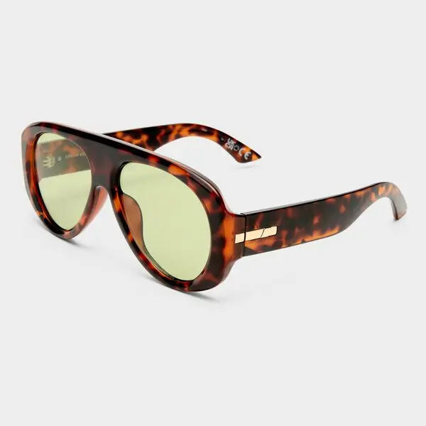 Le Specs Dream Boat Aviator Sunglasses - Tort/moss