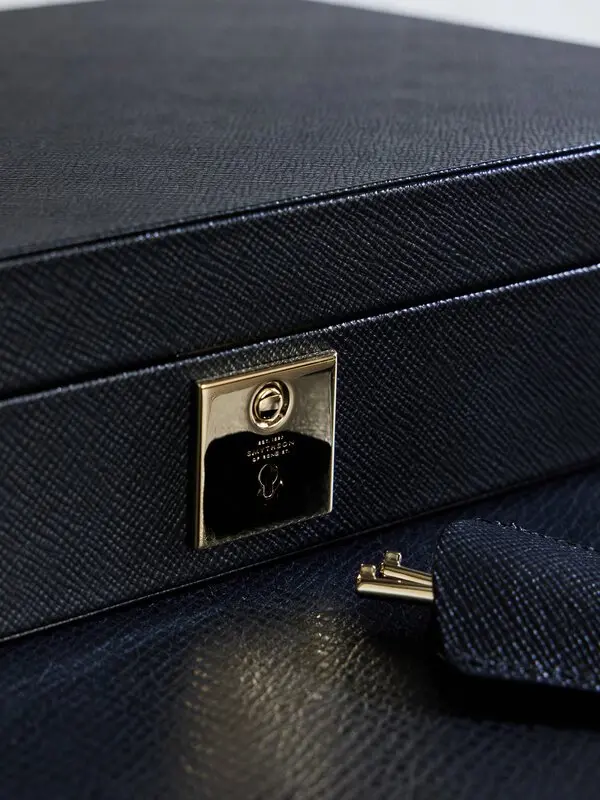 Smythson Panama Cross-grain Leather Poker Set
