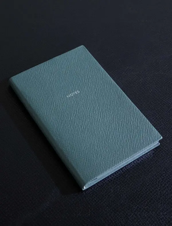 Smythson Chelsea Cross-grain Leather Notebook - Teal