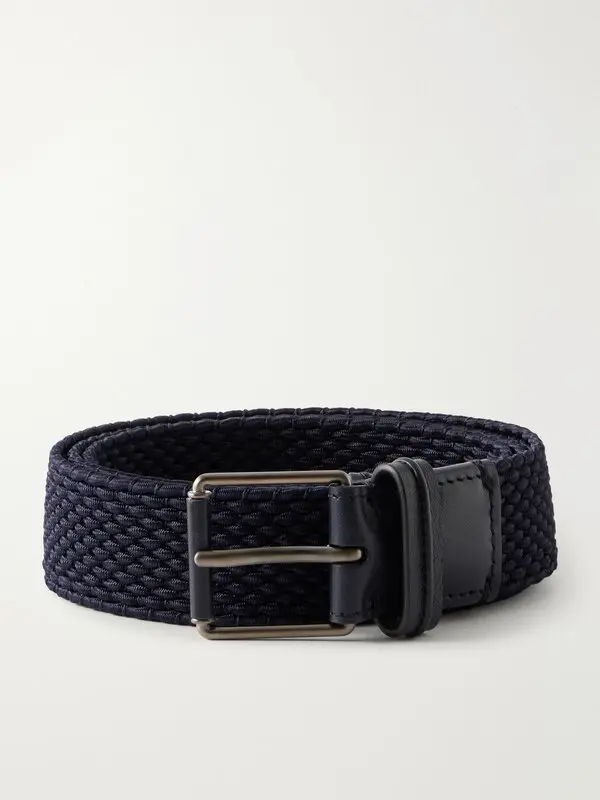 Zegna 3cm Woven Belt - Blue