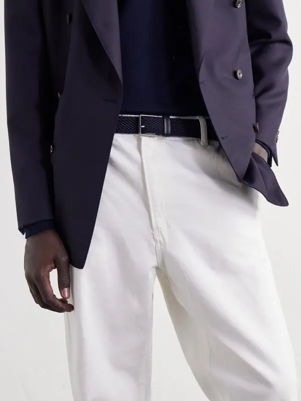 Zegna 3cm Woven Belt - Blue
