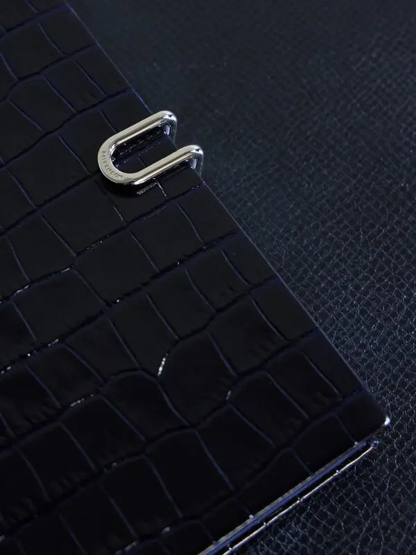 Smythson Soho Croc-effect Leather Notebook