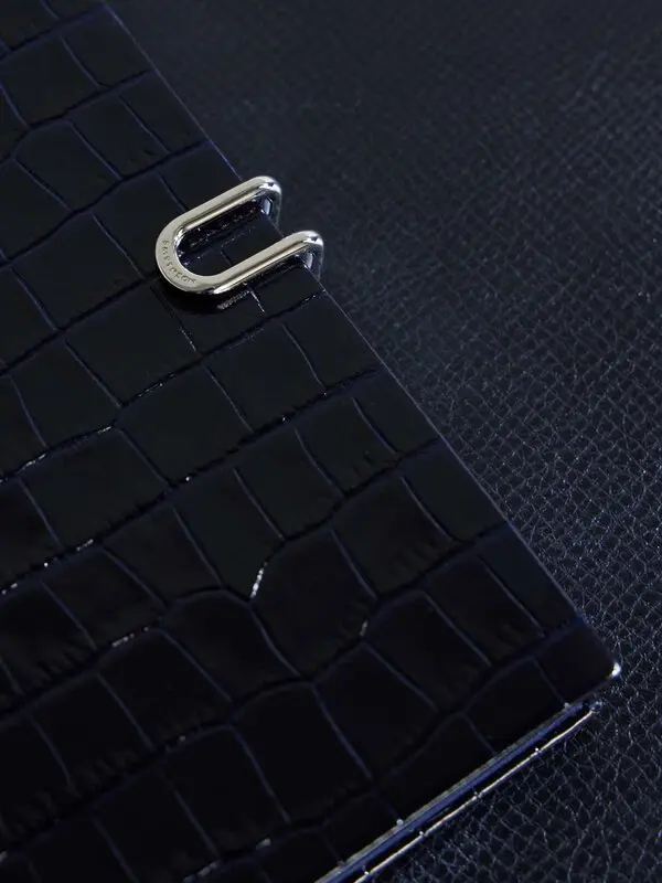 Smythson Soho Croc-effect Leather Notebook