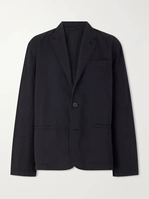 Studio Nicholson Cotton And Linen-blend Twill Blazer - Black
