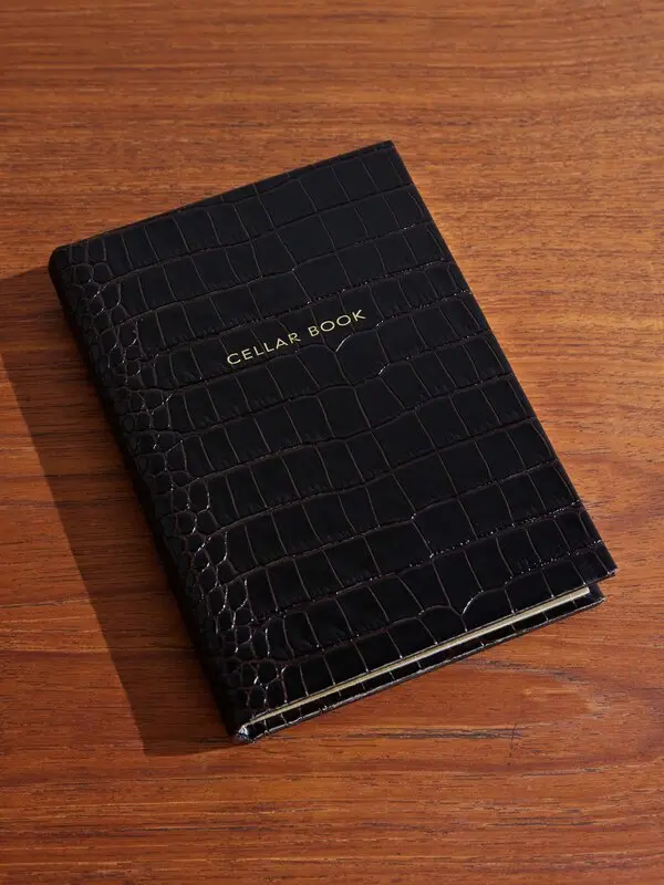 Smythson Cellar Book Croc-effect Leather Notebook