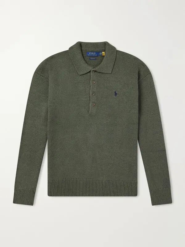 Polo Ralph Lauren Logo-embroidered Knitted Cotton Polo Shirt