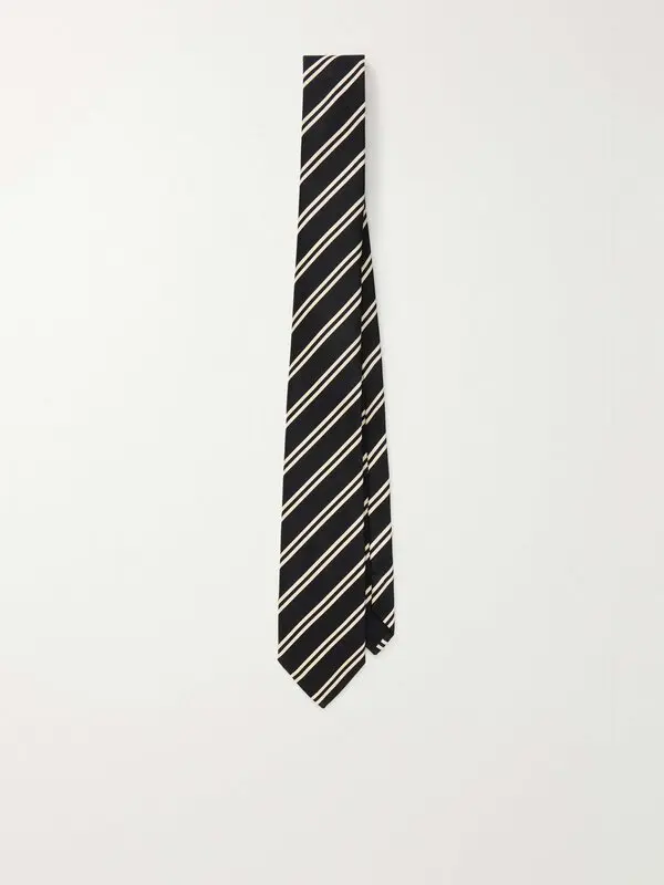 Saint Laurent 7cm Striped Silk-twill Tie