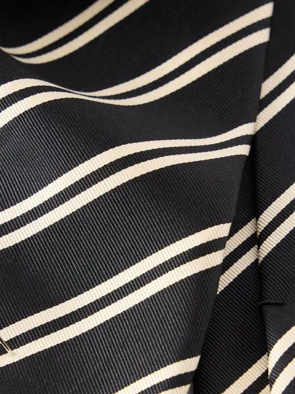 Saint Laurent 7cm Striped Silk-twill Tie - Black