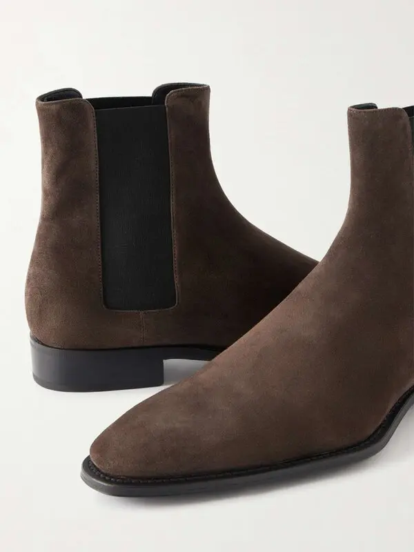 Saint Laurent Aurelien Suede Chelsea Boots