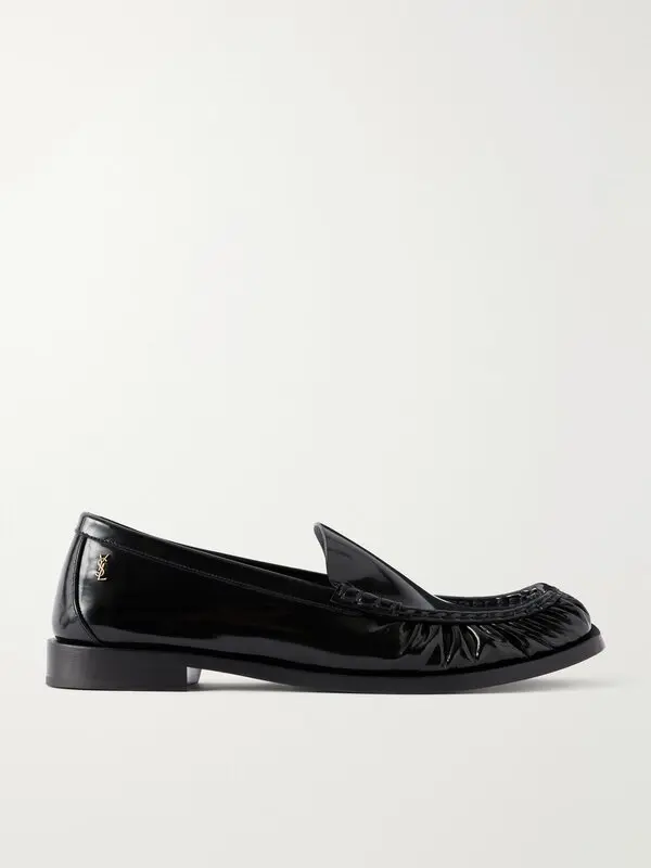 Saint Laurent Theobald Cassandre-embellished Leather Loafers