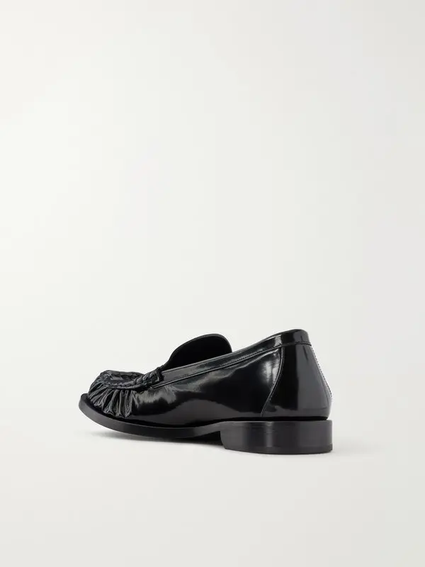 Saint Laurent Theobald Cassandre-embellished Leather Loafers