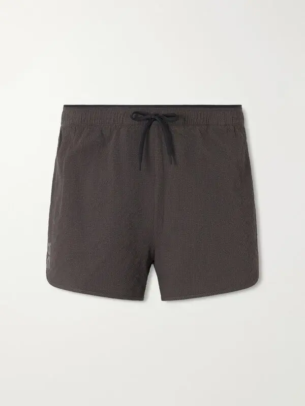 On Performance Volt Crinkled-jacquard Recycled-shell Running Shorts - Brown