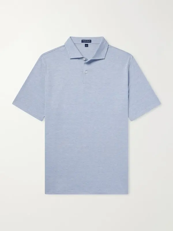 Peter Millar Excursionist Cotton-blend Herringbone Polo Shirt - Blue