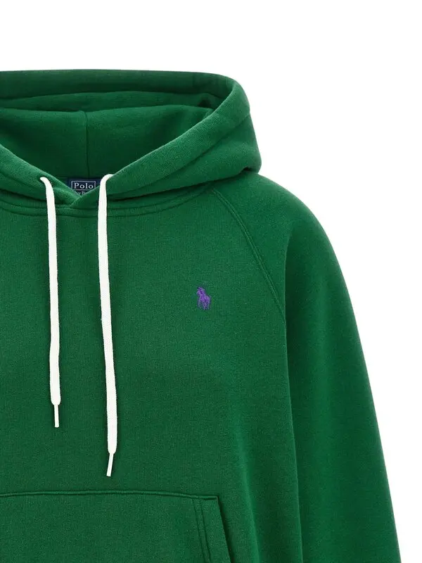 Polo Ralph Lauren Logo Embroidered Hooded Sweatshirt - Green