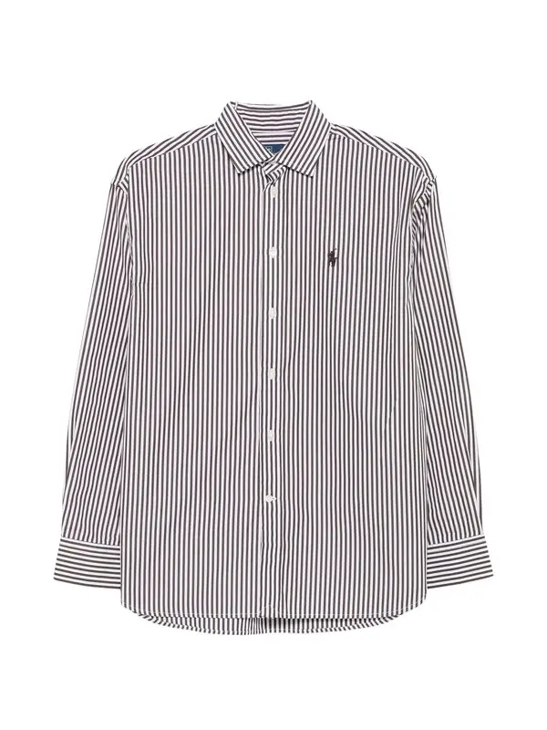Polo Ralph Lauren Striped Embroidered-logo Button-up Shirt