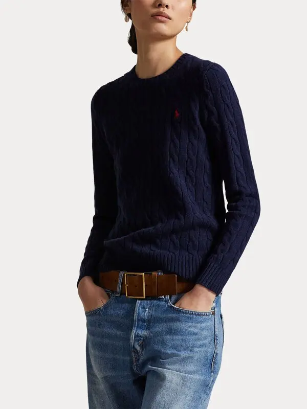 Polo Ralph Lauren Cable Knit Crewneck Sweater - Blue