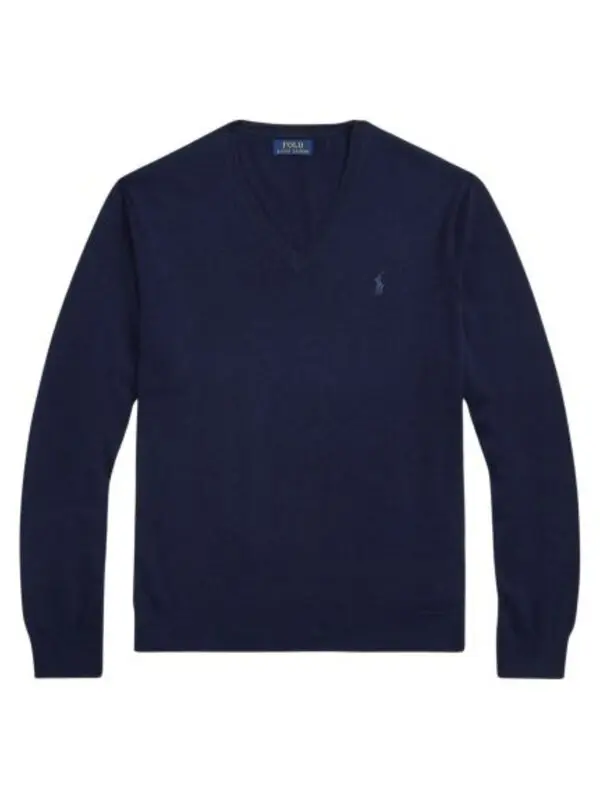 Polo Ralph Lauren Embroidered V-neck Sweater - Blue
