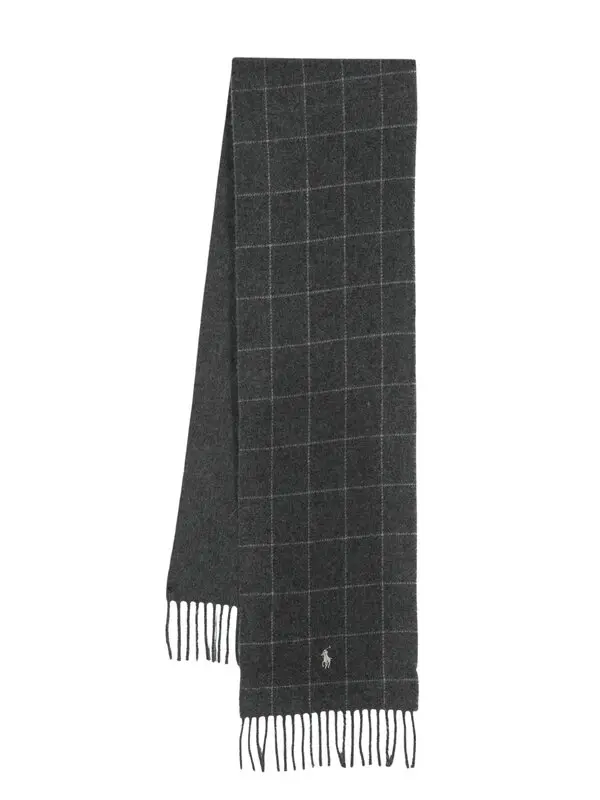 Polo Ralph Lauren Polo Pony-motif Fringed Scarf - Grey