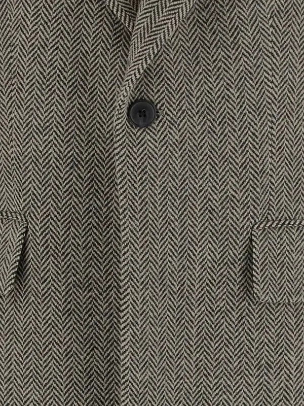 Polo Ralph Lauren Herringbone Single-breasted Coat - Black