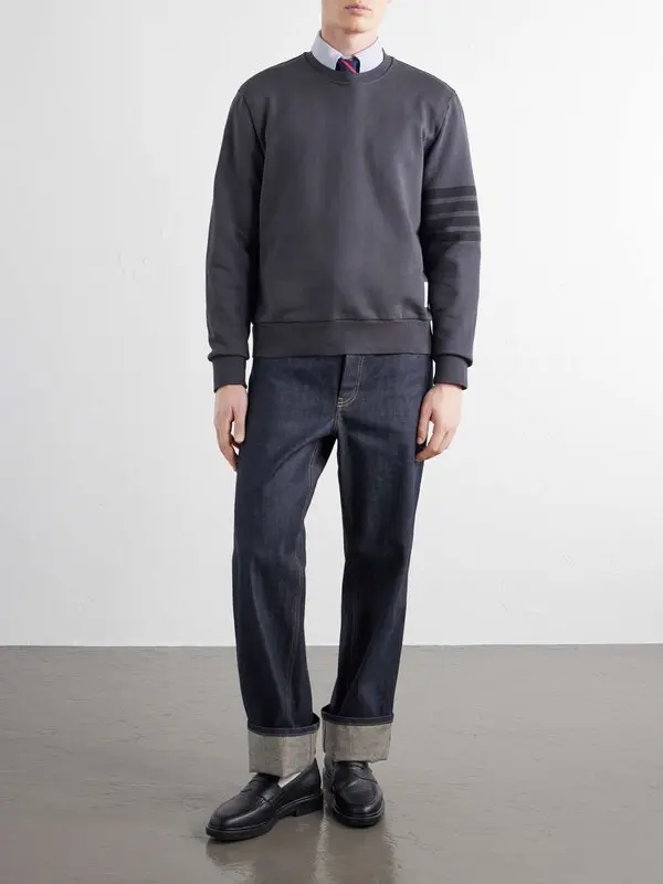 Thom Browne 4-bar Stripe Cotton-jersey Sweatshirt