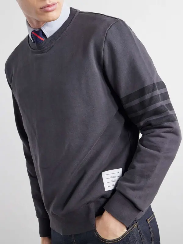 Thom Browne 4-bar Stripe Cotton-jersey Sweatshirt