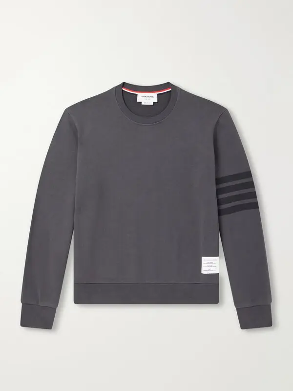 Thom Browne 4-bar Stripe Cotton Sweatshirt - Gray