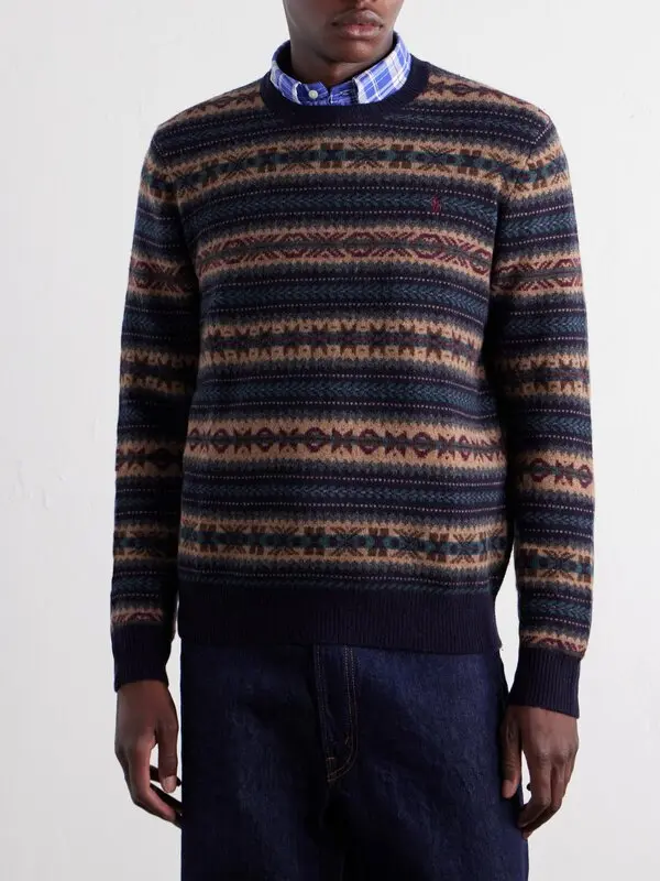 Polo Ralph Lauren Wool Fair Isle Pattern Sweater - Blue