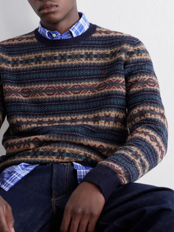 Polo Ralph Lauren Wool Fair Isle Pattern Sweater - Blue