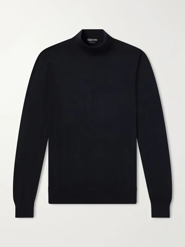 TOM FORD Wool Rollneck Sweater - Black