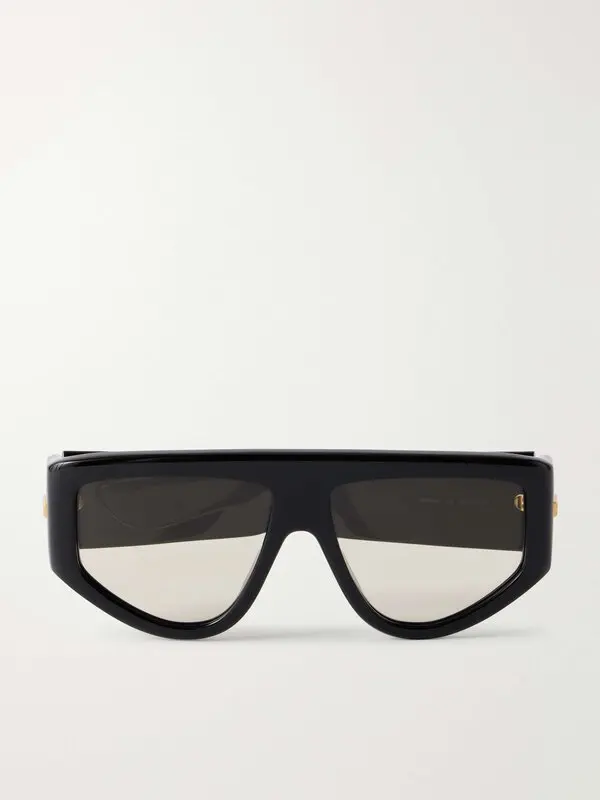 Bottega Veneta Ribbon Mask D-frame Recycled-acetate Sunglasses - Black