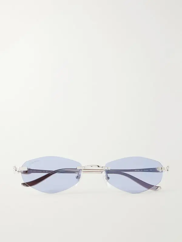 Cartier Panthère De Rimless Sunglasses - Silver