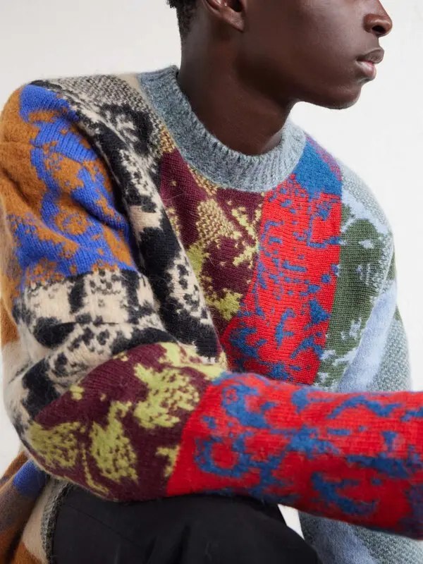Dries Van Noten Patchwork Wool-blend Sweater