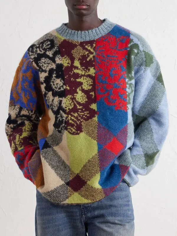 Dries Van Noten Patchwork Wool-blend Sweater - Multi