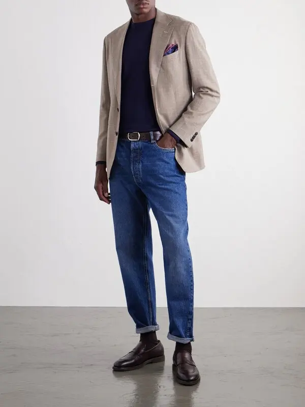 Canali Wool Crew Neck Sweater - Blue