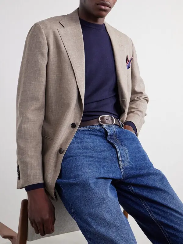 Canali Wool Crew Neck Sweater - Blue