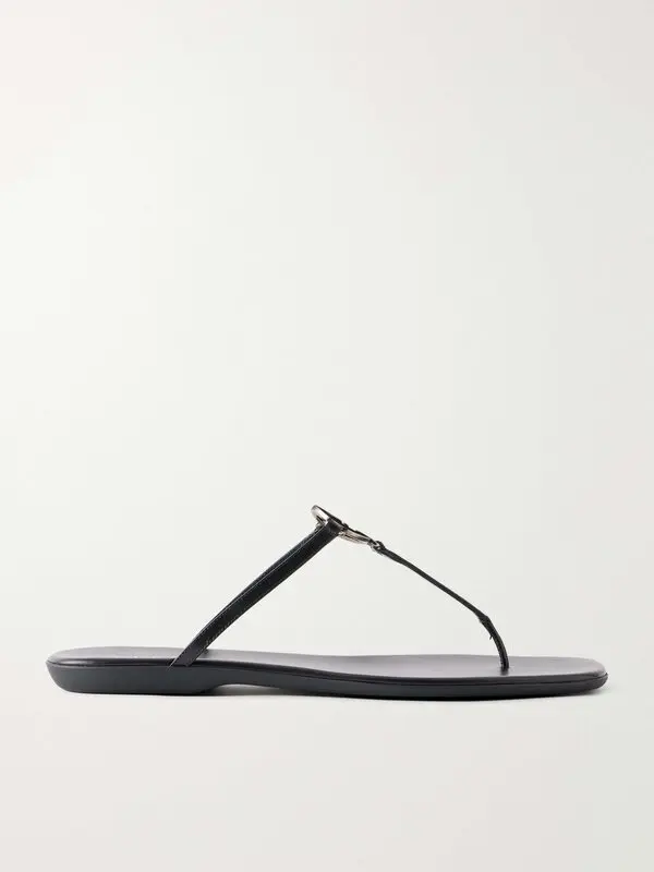 Gucci Gg-embellished Leather Flip Flops