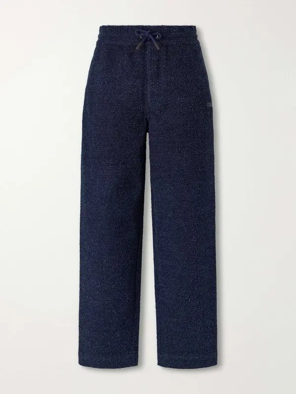 Loewe Wide-leg Cotton-blend Terry Drawstring Trousers - Navy
